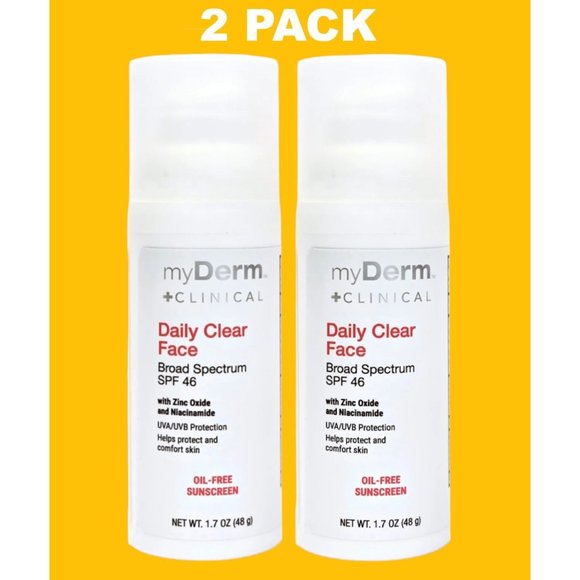 Myderm | Skincare | 2 Pack Myderm Clinical Clear Face Spf 46 Broad ...